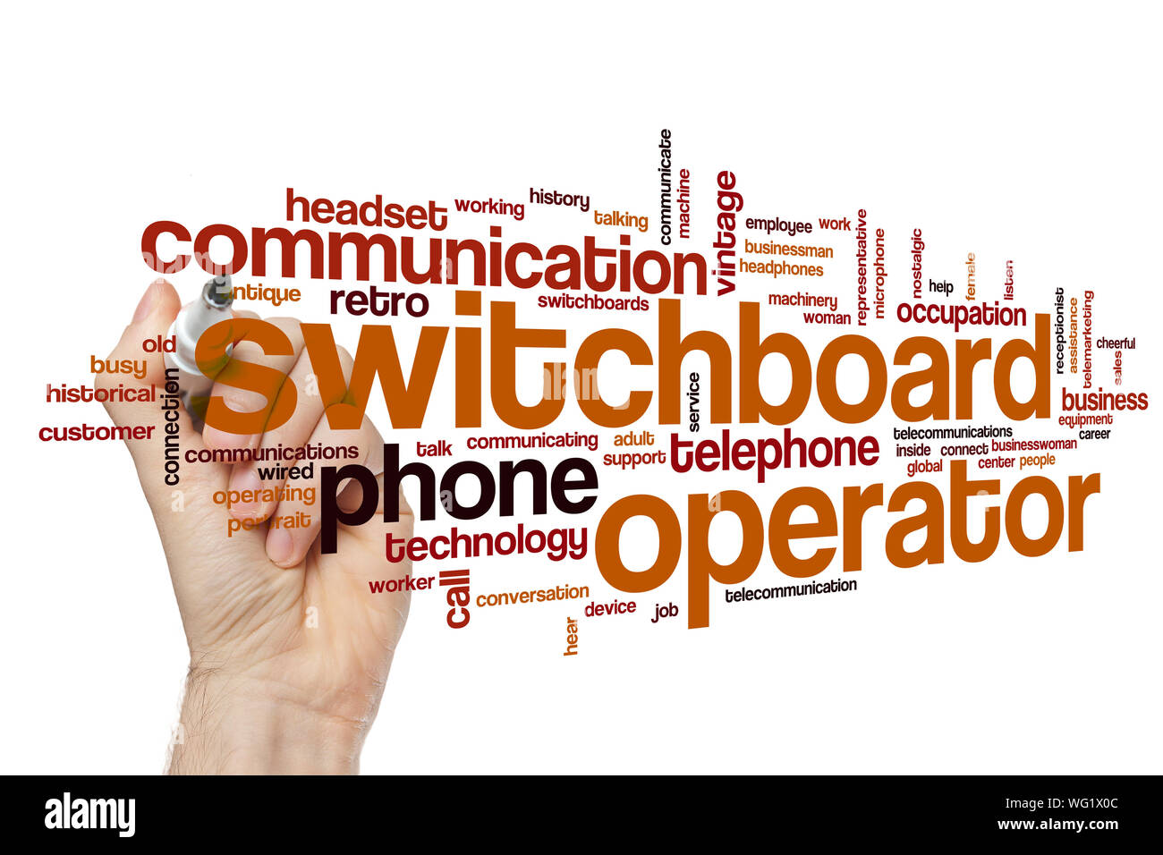 Switchboard operator word cloud concept Stock Photo - Alamy