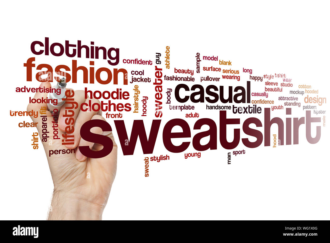 Sweatshirt word cloud concept Stock Photo - Alamy