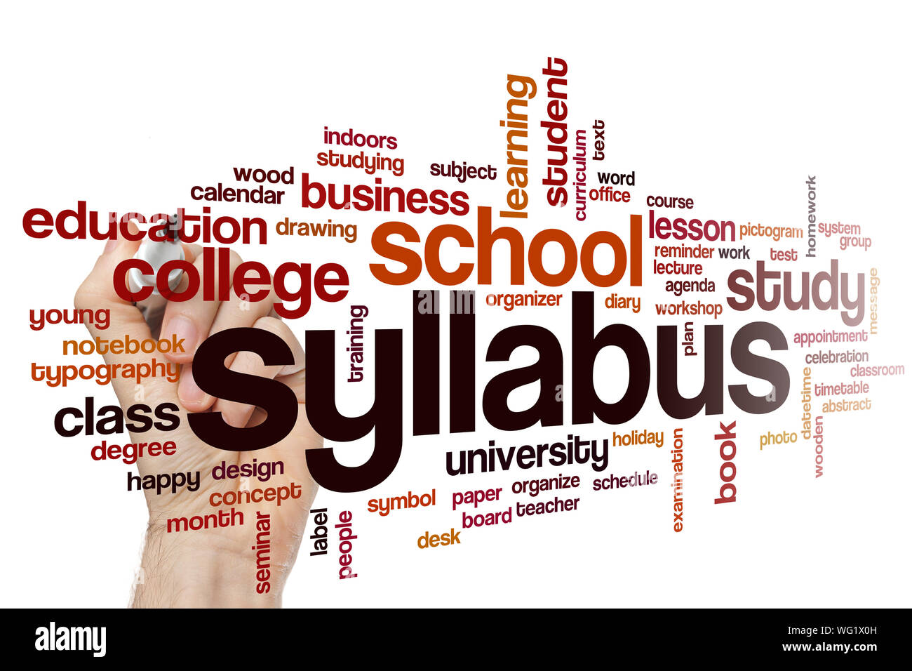 Syllabus word cloud concept Stock Photo - Alamy