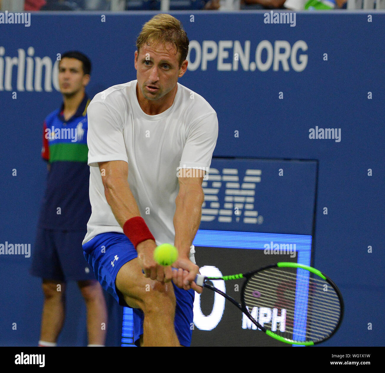 New York, USA. 31st Aug, 2019. Day 6 Tennys Sandgren (USA) in third ...