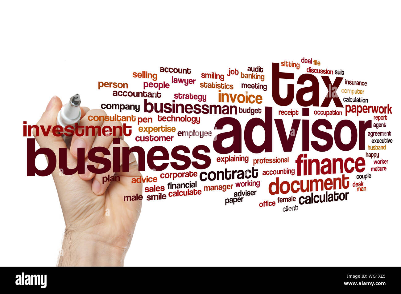 Tax advisor word cloud concept Stock Photo - Alamy