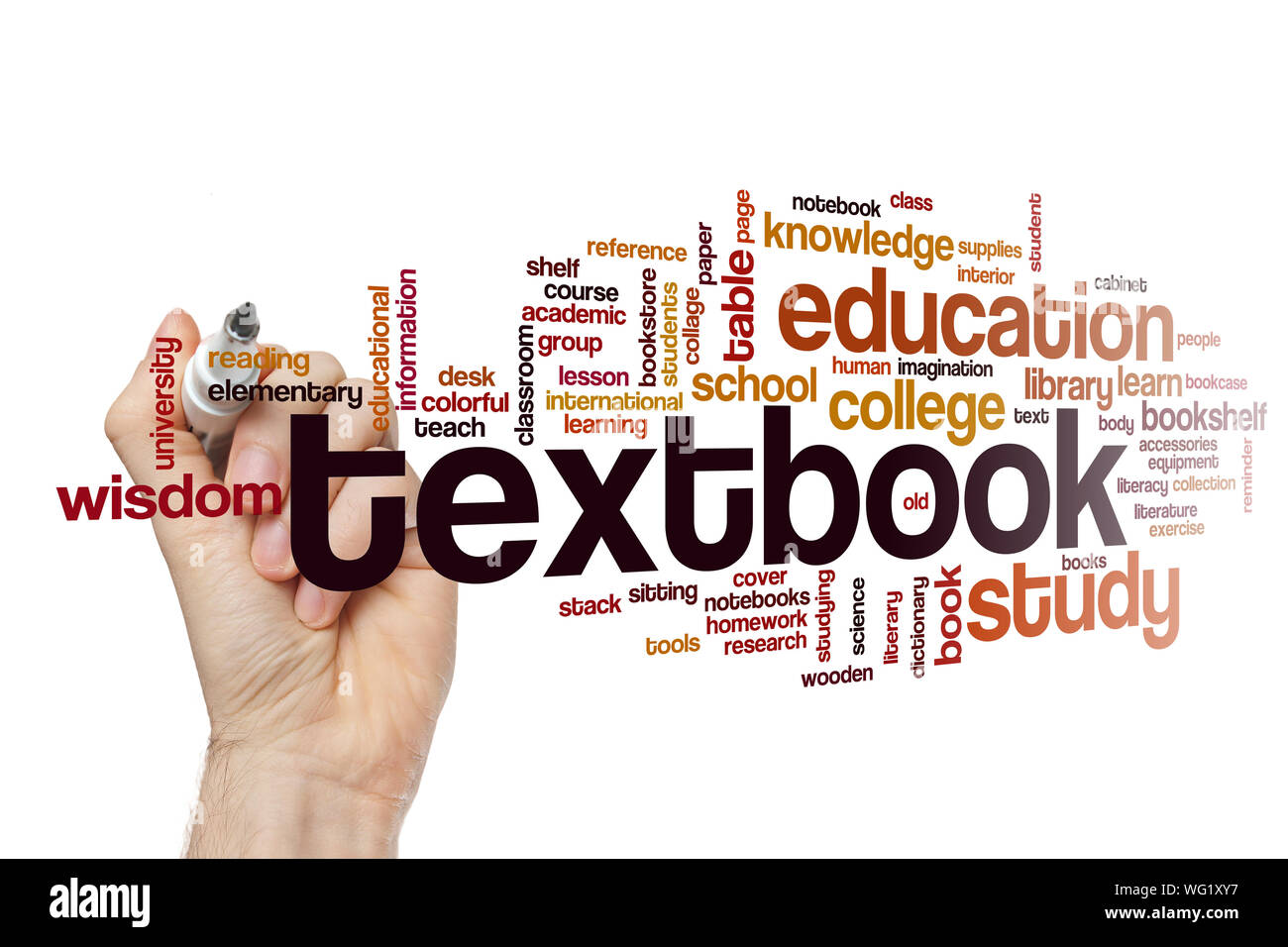 Textbook word cloud concept Stock Photo - Alamy