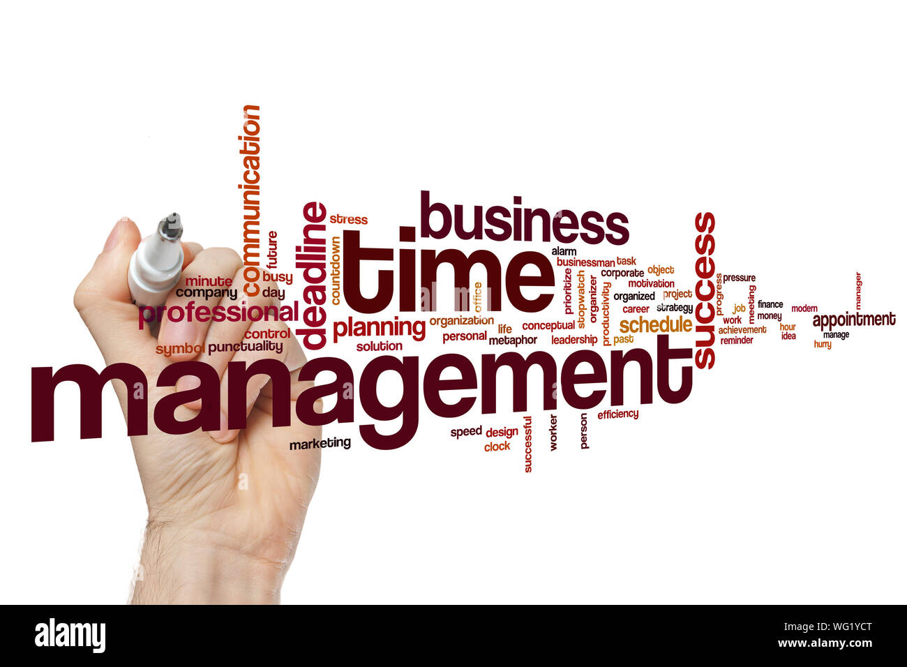 Time management word cloud concept Stock Photo - Alamy