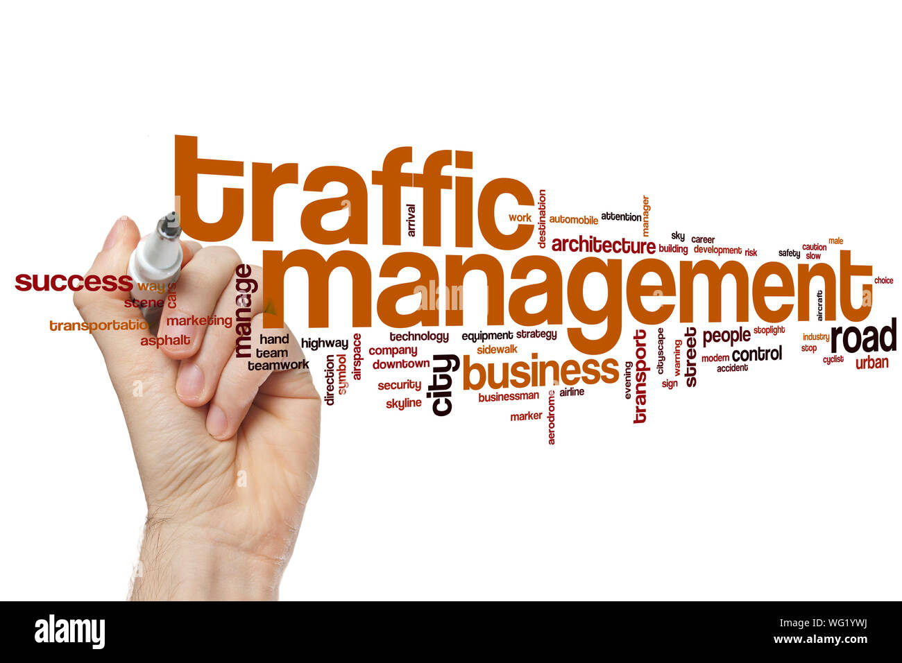Traffic management word cloud concept Stock Photo - Alamy