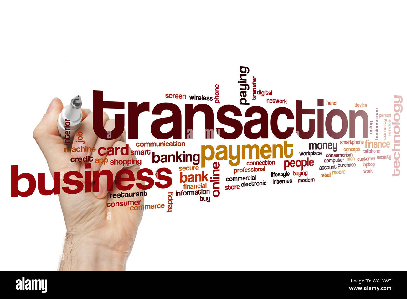 Transaction word cloud concept Stock Photo - Alamy