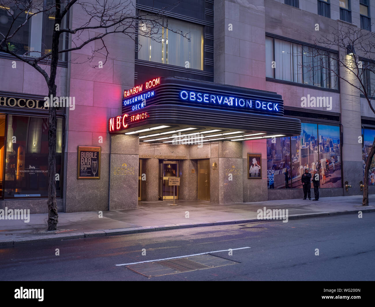 Entrance to the Observation deck of the Rockefeller Center. The ...
