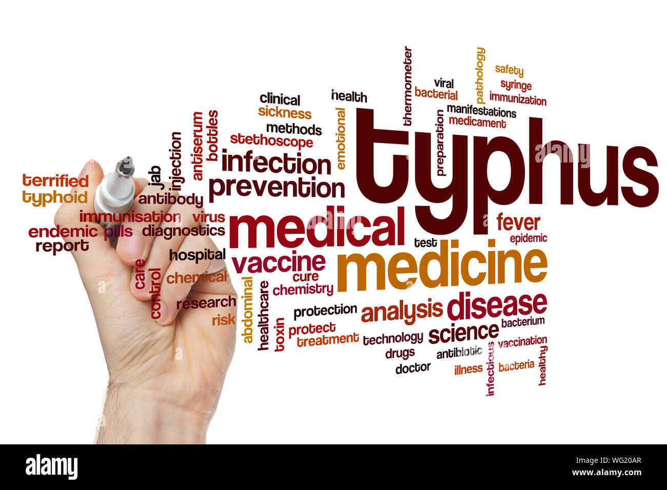 Typhus word cloud concept Stock Photo - Alamy