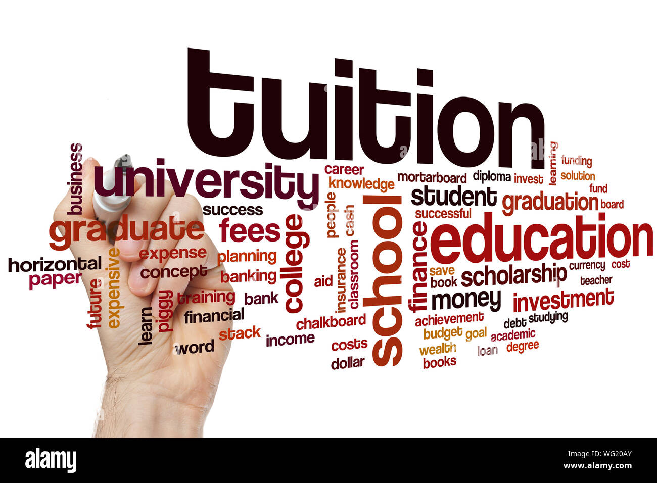 Tuition word cloud concept Stock Photo - Alamy