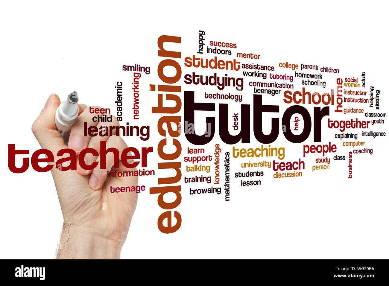 Tutor word cloud concept Stock Photo - Alamy