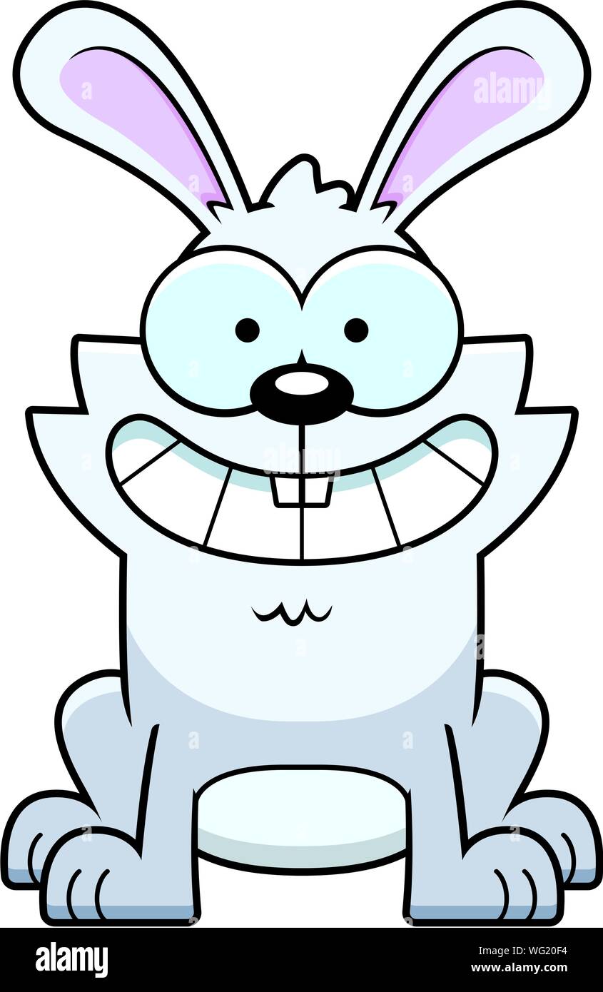 A cartoon illustration of a rabbit looking happy Stock Vector Image ...