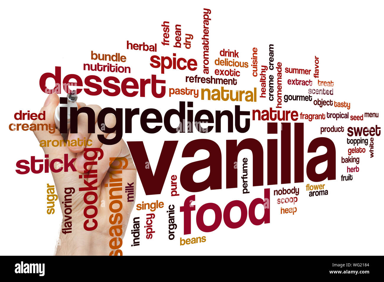 Vanilla word cloud concept Stock Photo - Alamy