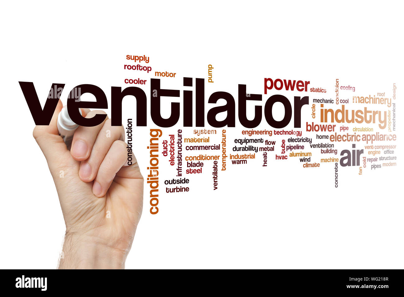 Ventilator word cloud concept Stock Photo - Alamy