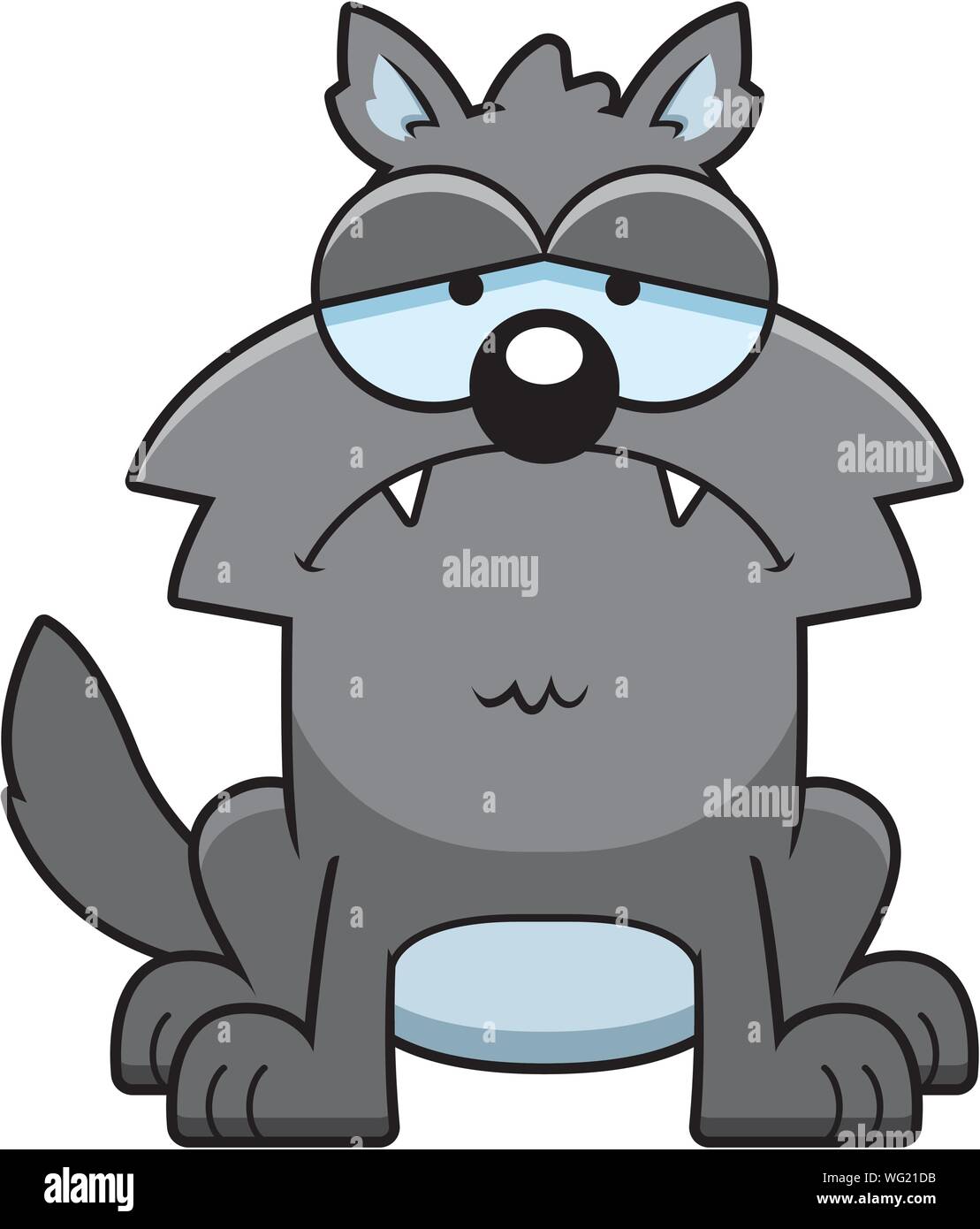 A cartoon illustration of a wolf looking depressed Stock Vector Image ...