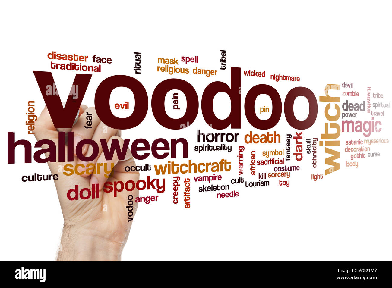 Voodoo word cloud concept Stock Photo - Alamy