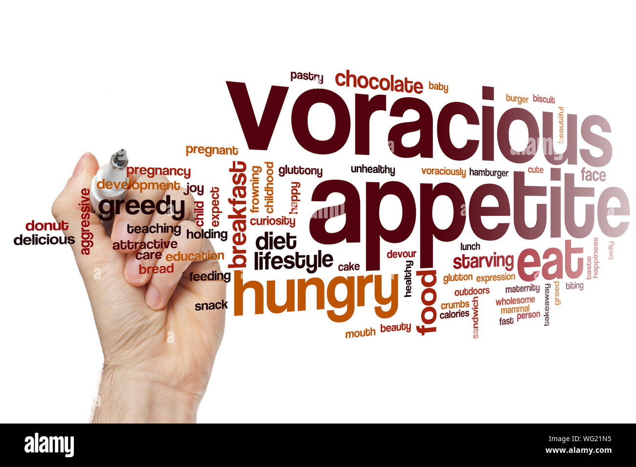 Voracious appetite word cloud concept Stock Photo - Alamy