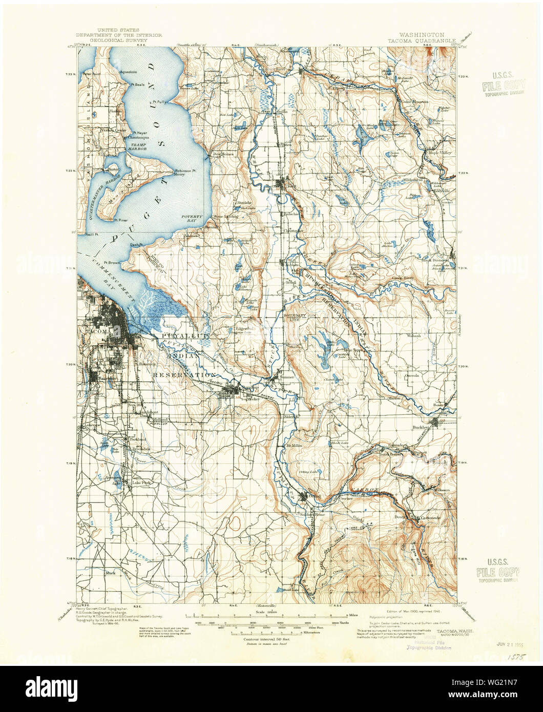 Map of tacoma Cut Out Stock Images & Pictures - Alamy