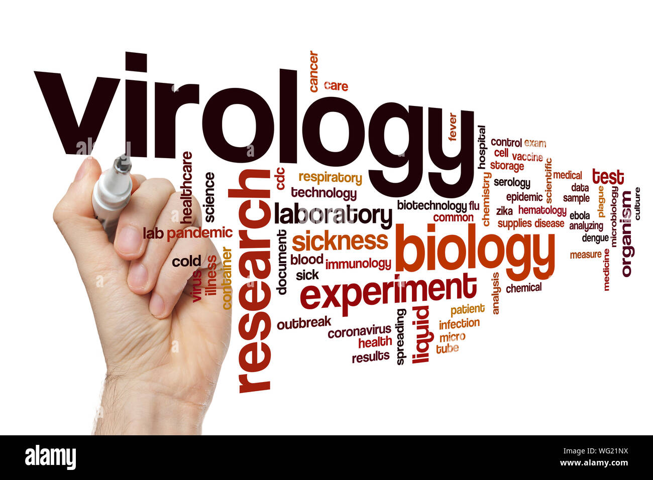 Virology word cloud concept Stock Photo - Alamy