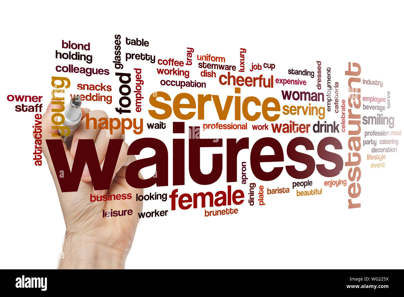 Waitress word cloud concept Stock Photo - Alamy