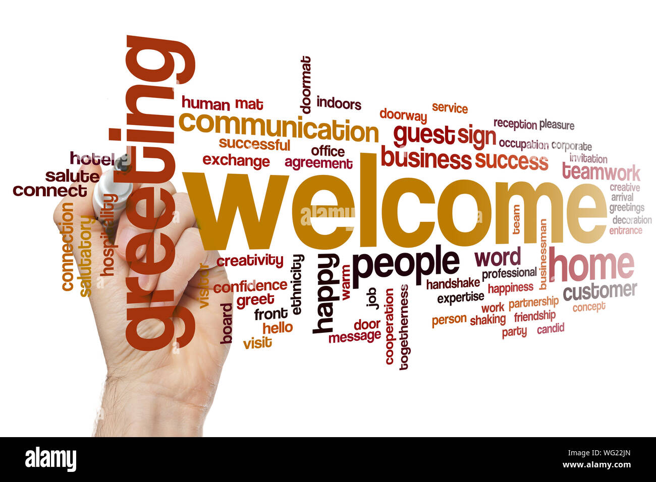 Welcome word cloud concept Stock Photo - Alamy