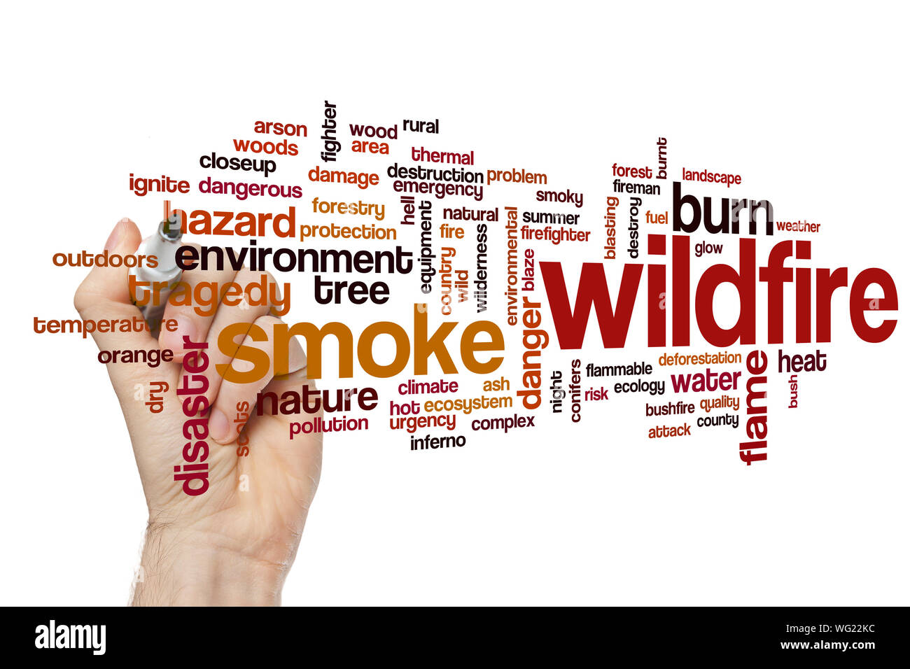 Wildfire word cloud concept Stock Photo - Alamy