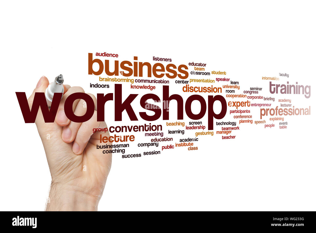 Workshop word cloud concept Stock Photo - Alamy