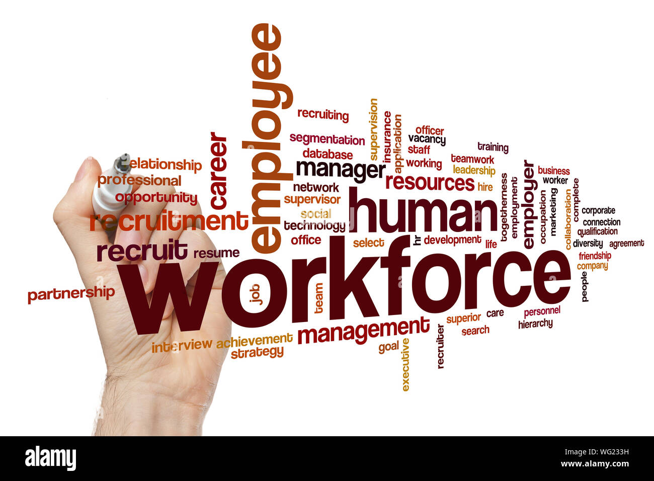 Workforce word cloud concept Stock Photo - Alamy