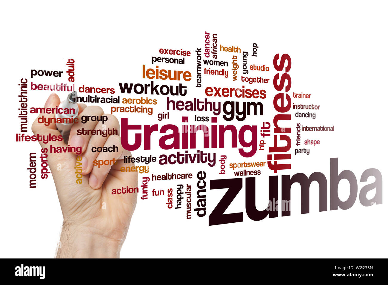 Zumba word cloud concept Stock Photo - Alamy