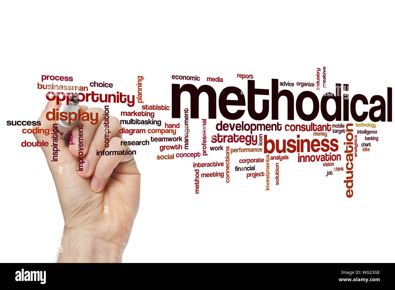 Methodical word cloud concept Stock Photo - Alamy