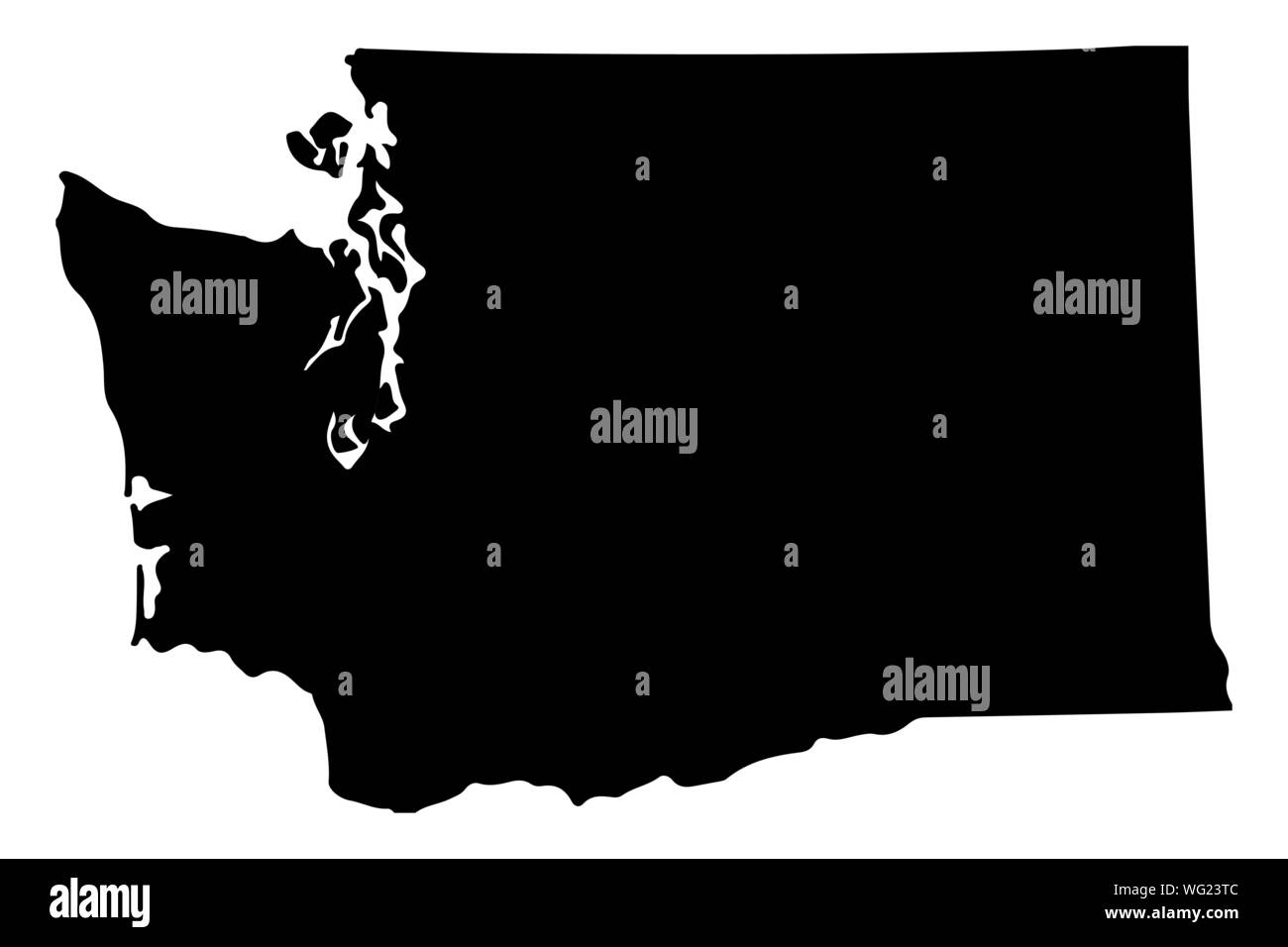 Map silhouette of the U.S. state of Washington .Vector illustration ...