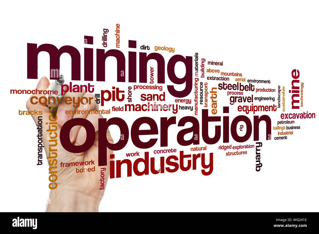 Mining operation word cloud concept Stock Photo - Alamy