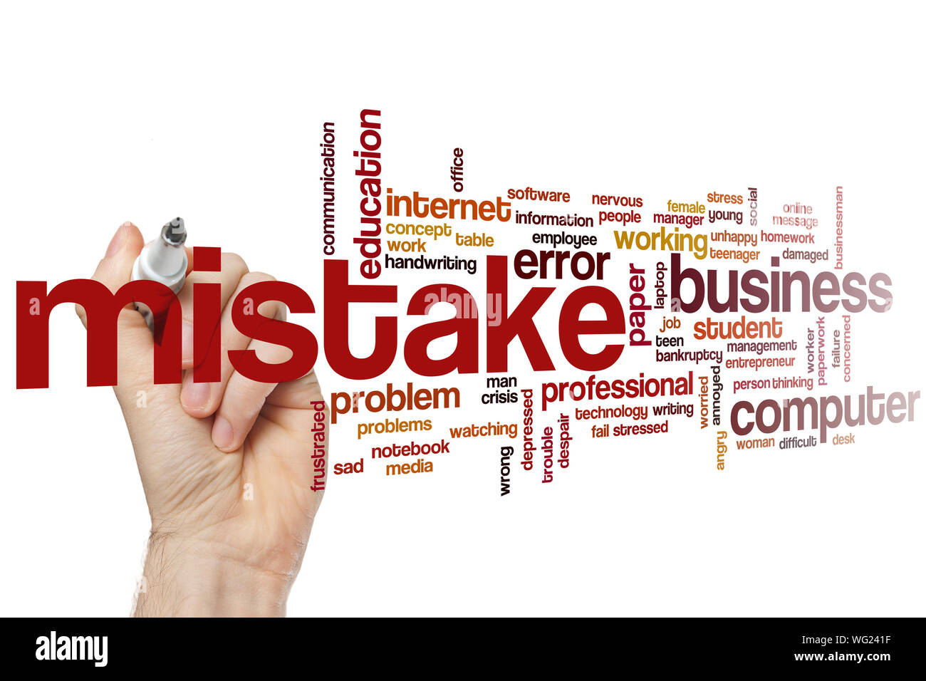 Mistake word cloud concept Stock Photo - Alamy