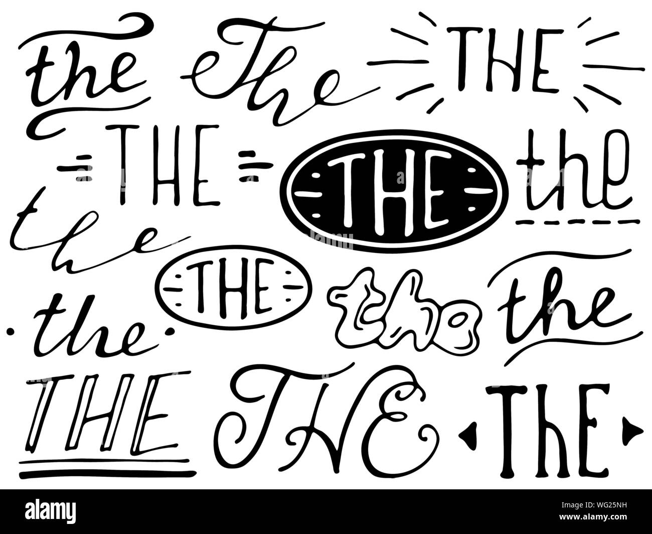 Hand lettered catchwords The. Collection of hand drawn catchwords ...