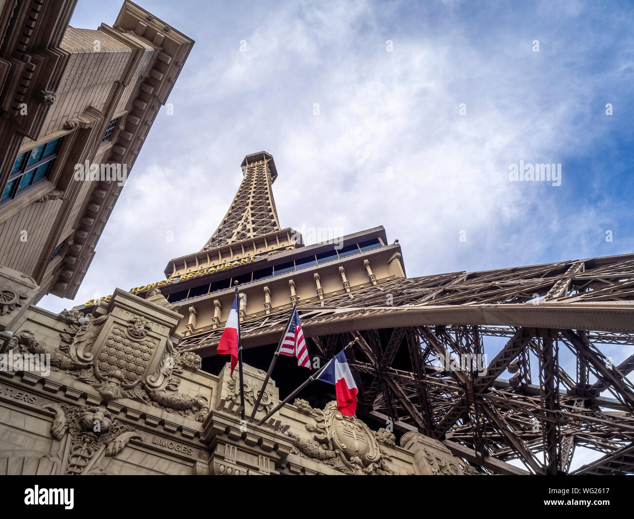 The Paris hotel in Las Vegas, Nevada. The hotel includes a half scale, 541-foot (165 m) tall ...