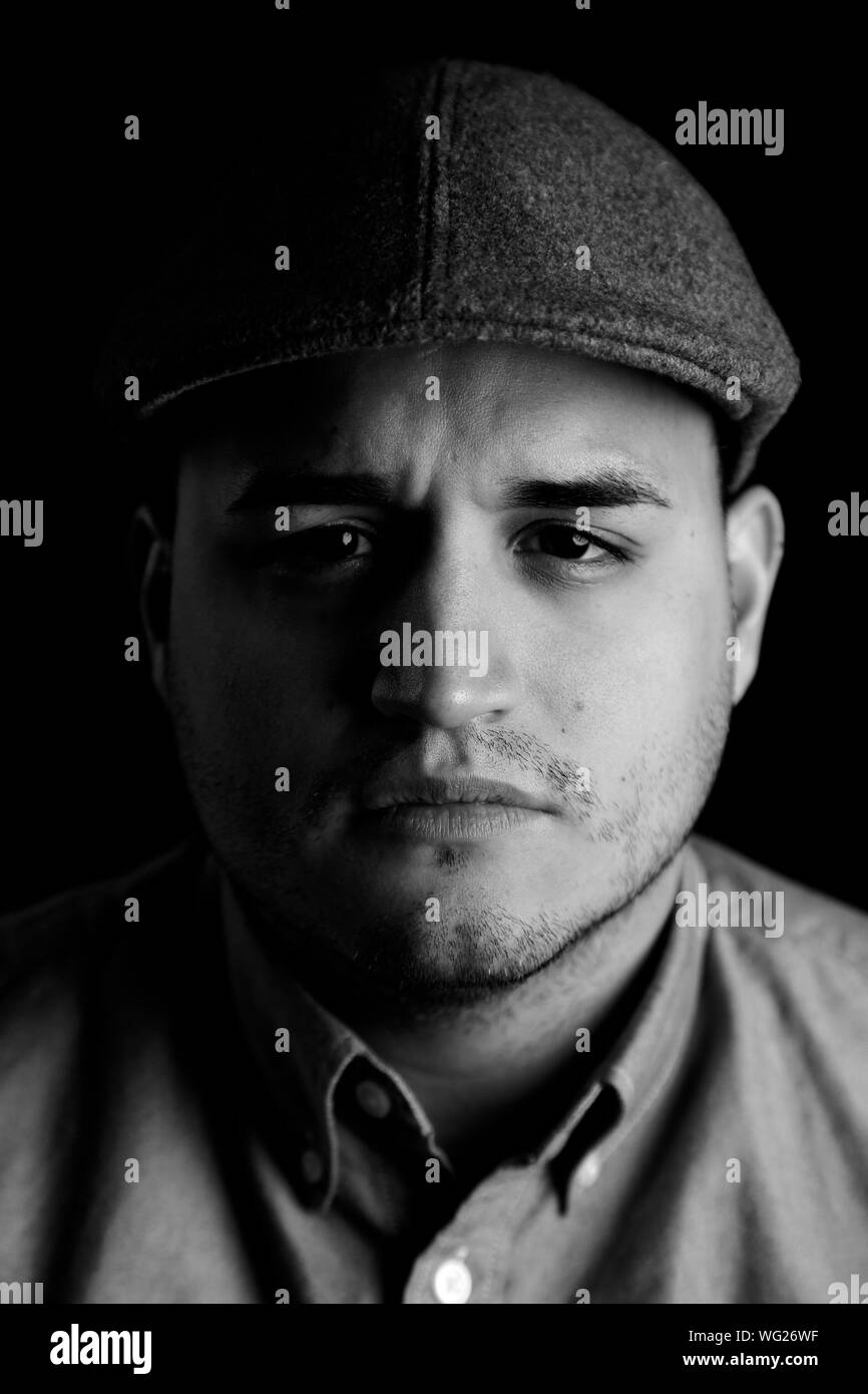 Black flat cap Black and White Stock Photos & Images - Alamy