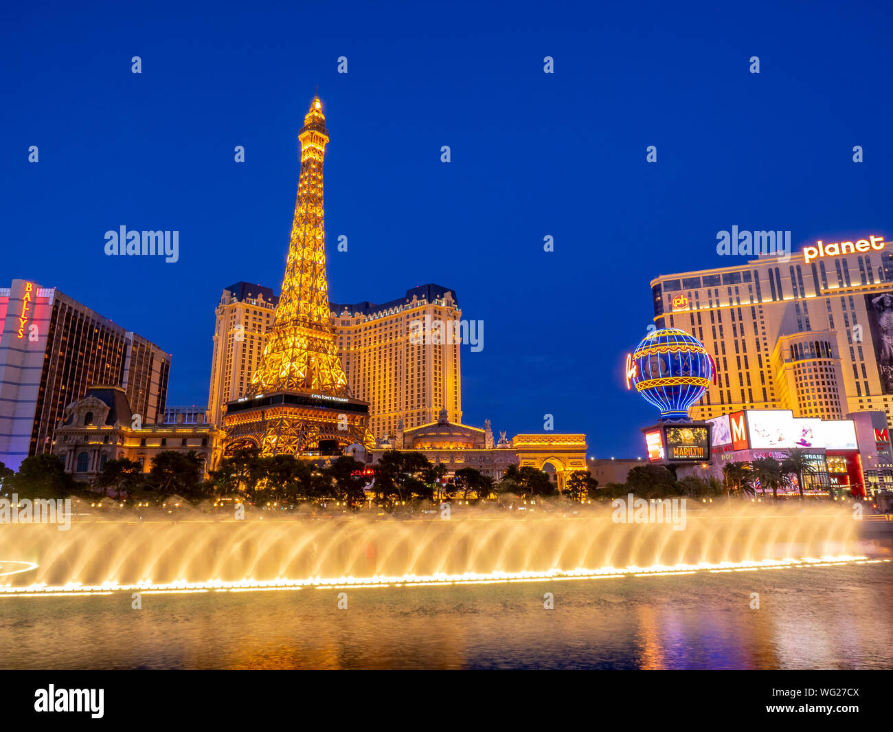 The Paris hotel in Las Vegas, Nevada. The hotel includes a half scale, 541-foot (165 m) tall ...