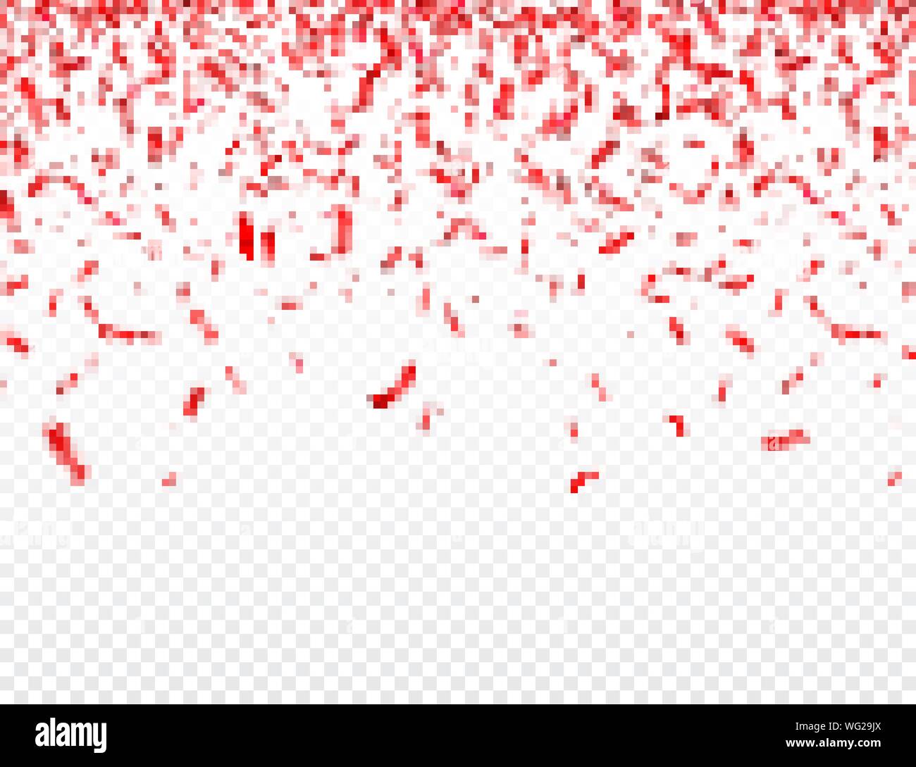 Christmas, Valentines day red confetti on transparent background ...