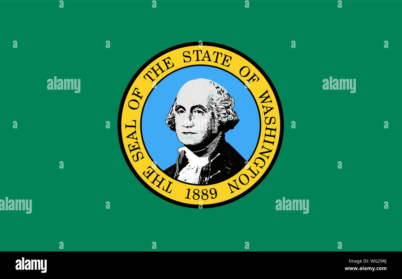 Vector Illustration of Washington U.S. state flag Stock Vector Image ...