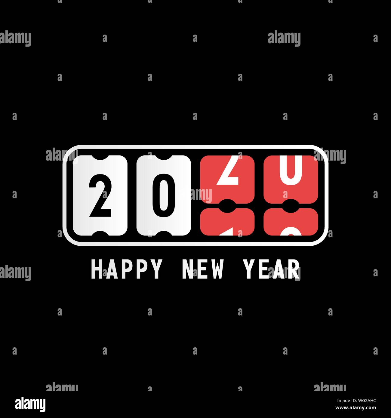 happy new year with 2020 scoreboard. concept of flipboard numerical ...