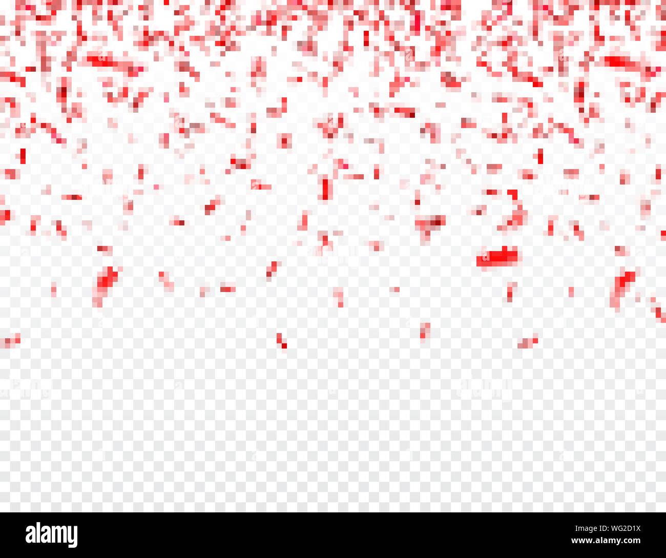 Christmas, Valentines day red confetti on transparent background ...