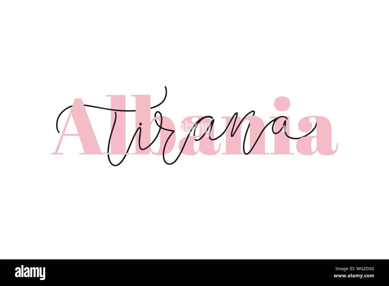 Inspirational handwritten brush lettering Albania Tirana Vector Stock ...