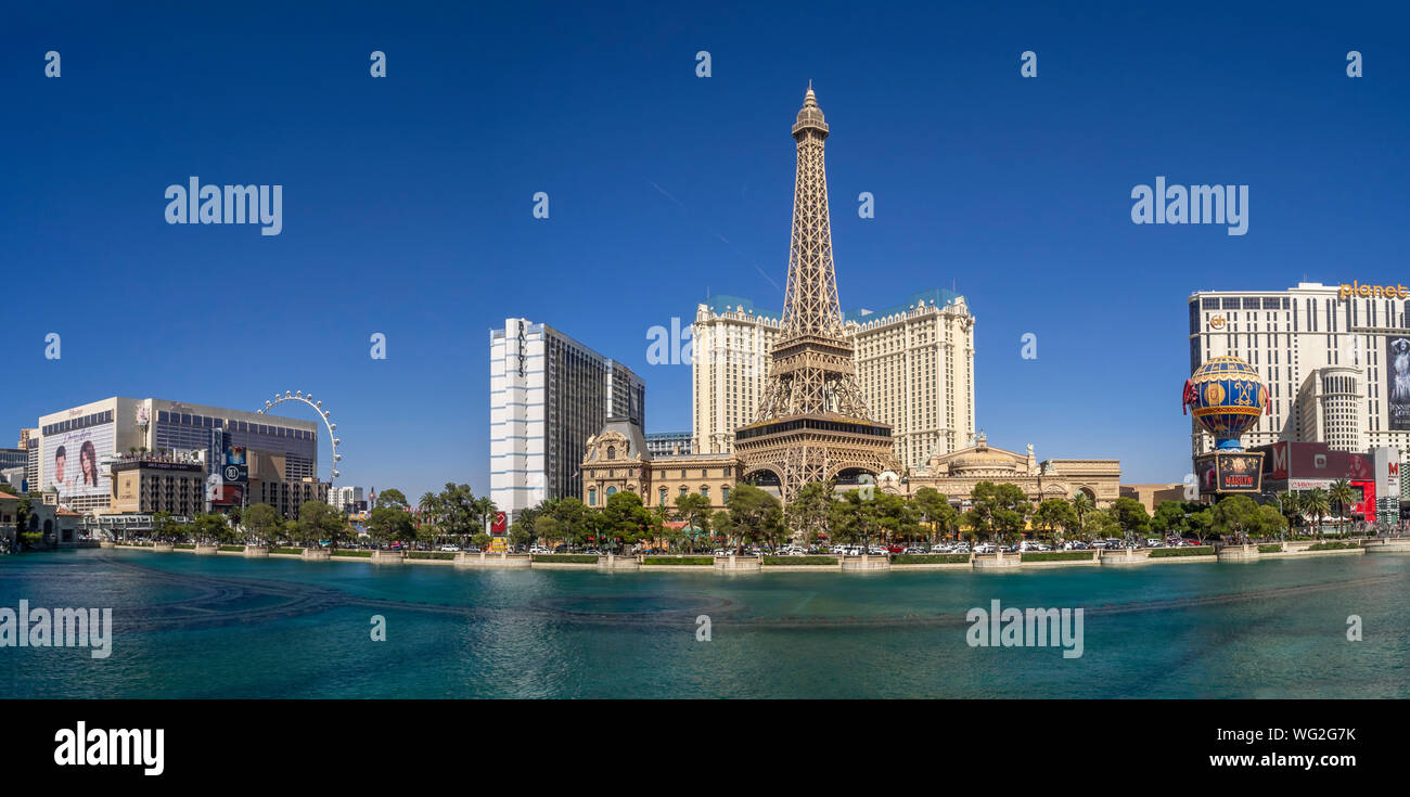 The Paris hotel in Las Vegas, Nevada. The hotel includes a half scale, 541-foot (165 m) tall ...