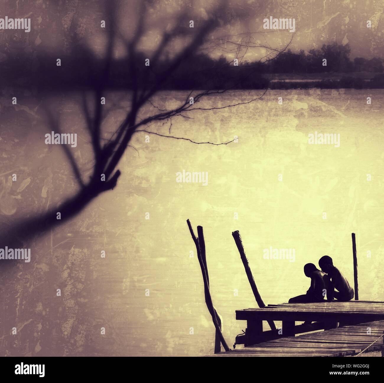 Jetty silhouette hi-res stock photography and images - Alamy