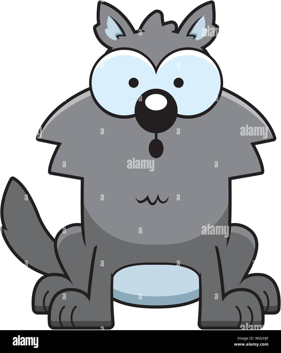 A cartoon illustration of a wolf looking surprised Stock Vector Image ...