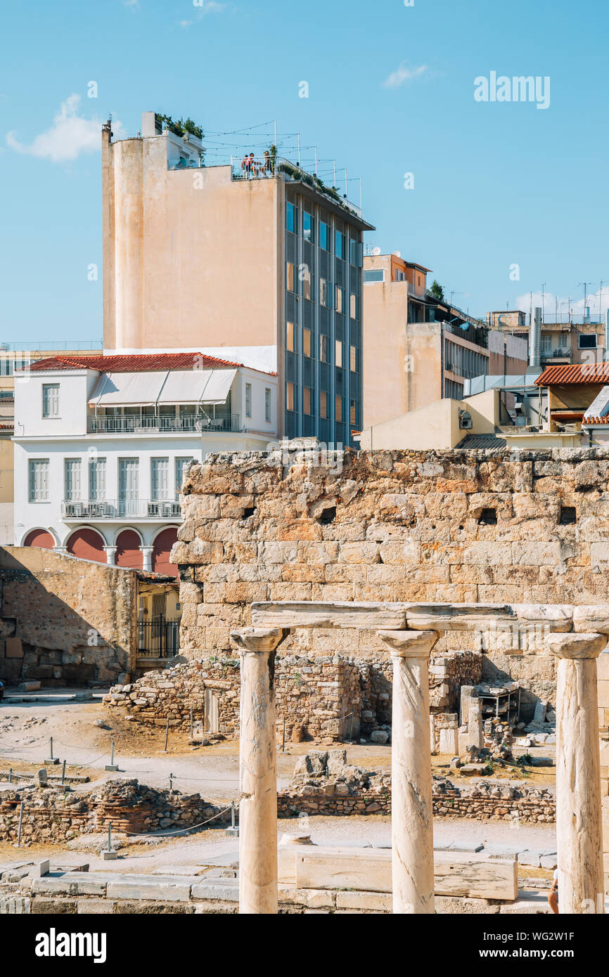 Acropolis and hadrians library hi-res stock photography and images - Alamy