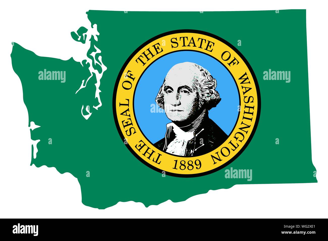Map flag of the U.S. state of Washington .Vector illustration eps10 ...