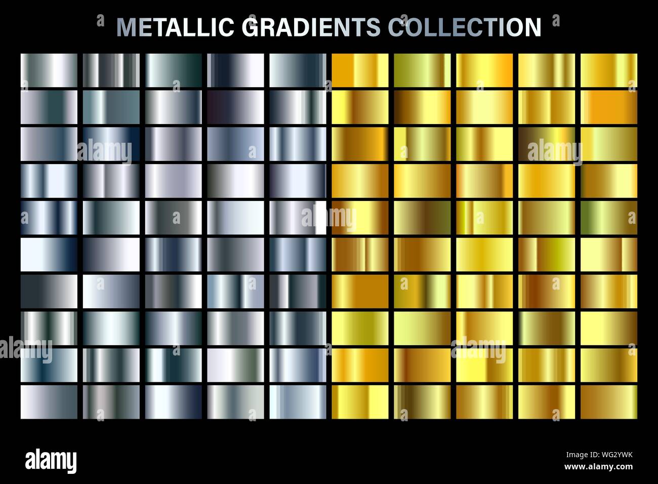 Silver and golden, yellow glossy gradient, gold metal foil texture ...