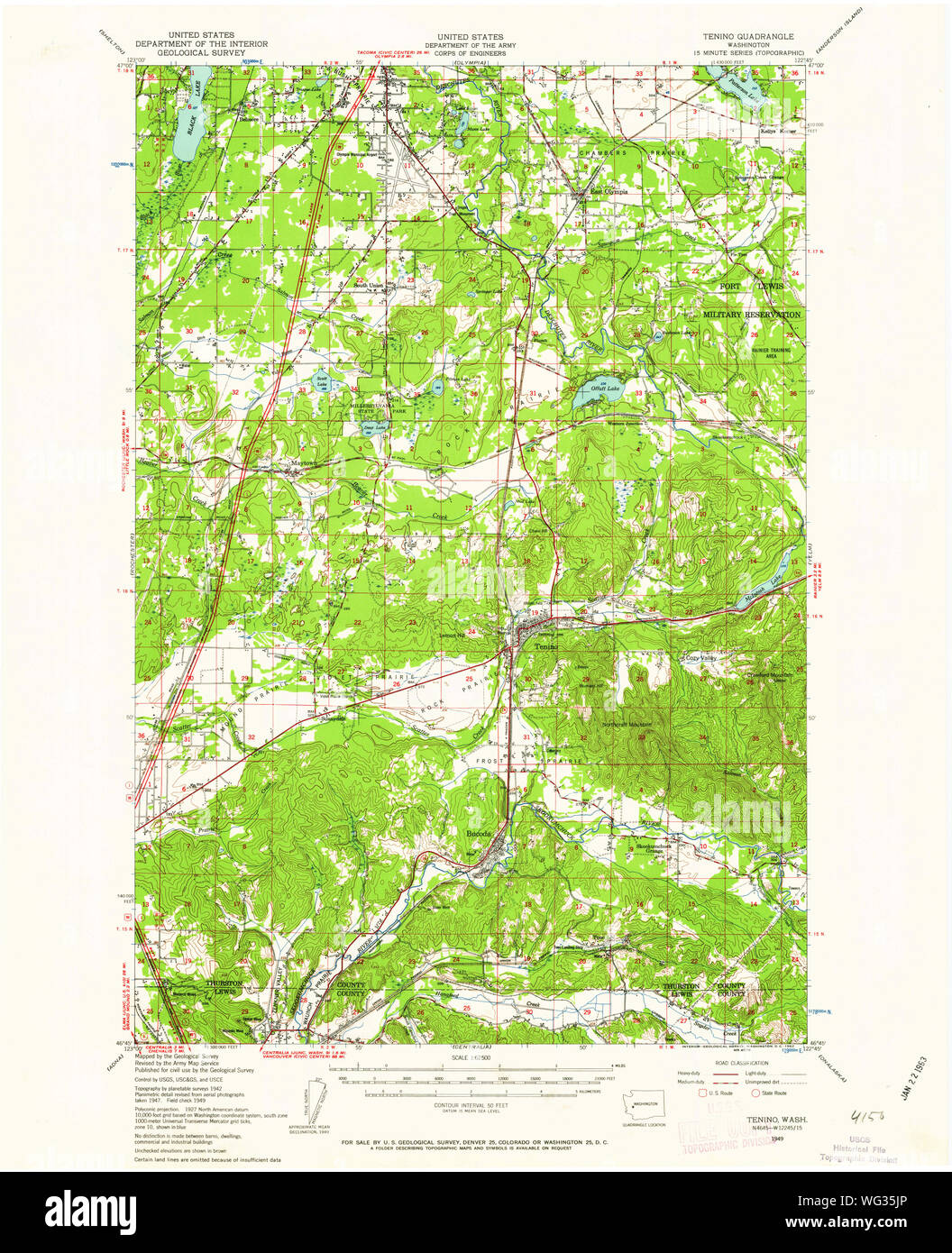 Map of tenino Cut Out Stock Images & Pictures - Alamy