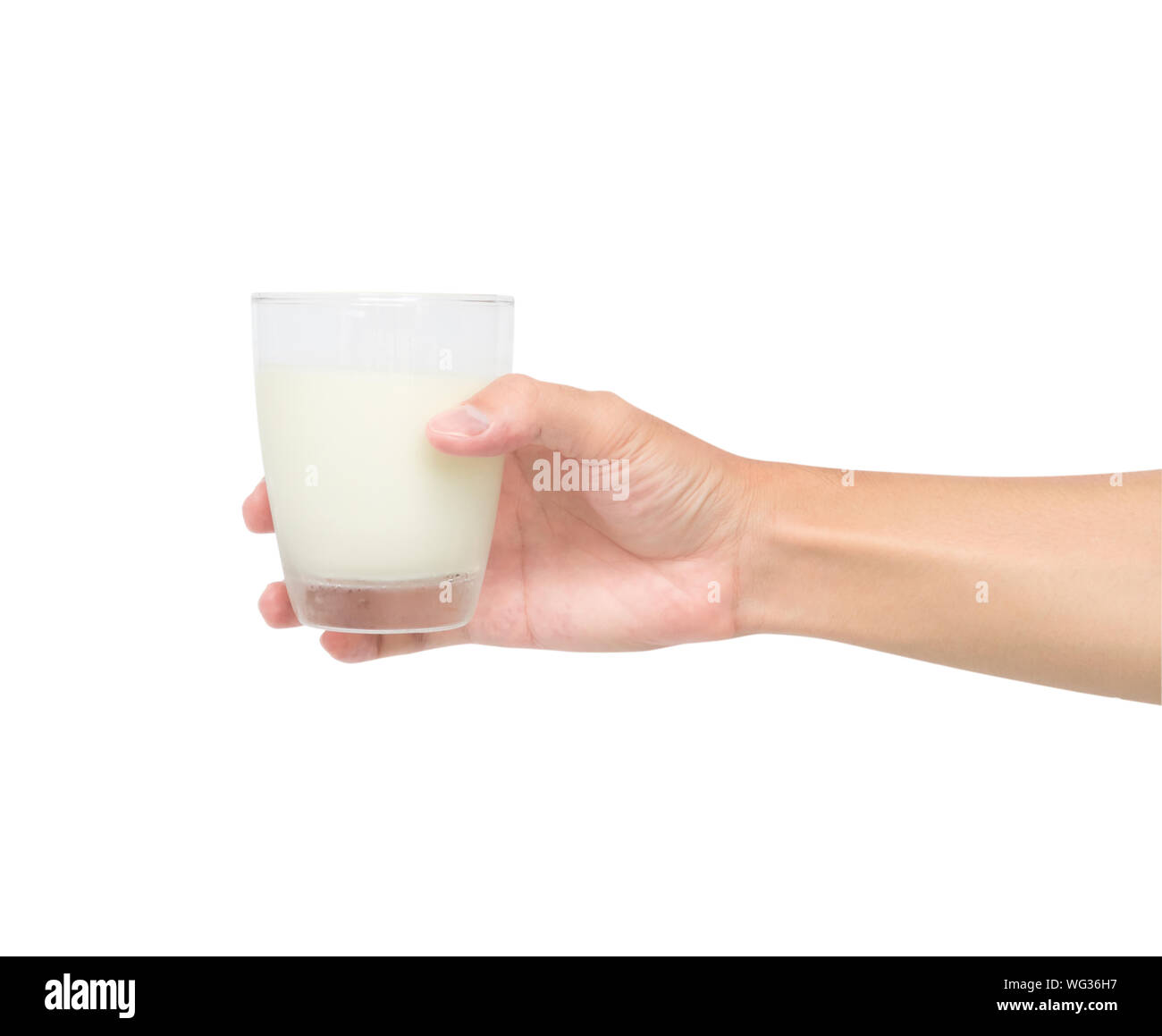 Hand holding glass milk hi-res stock photography and images - Alamy