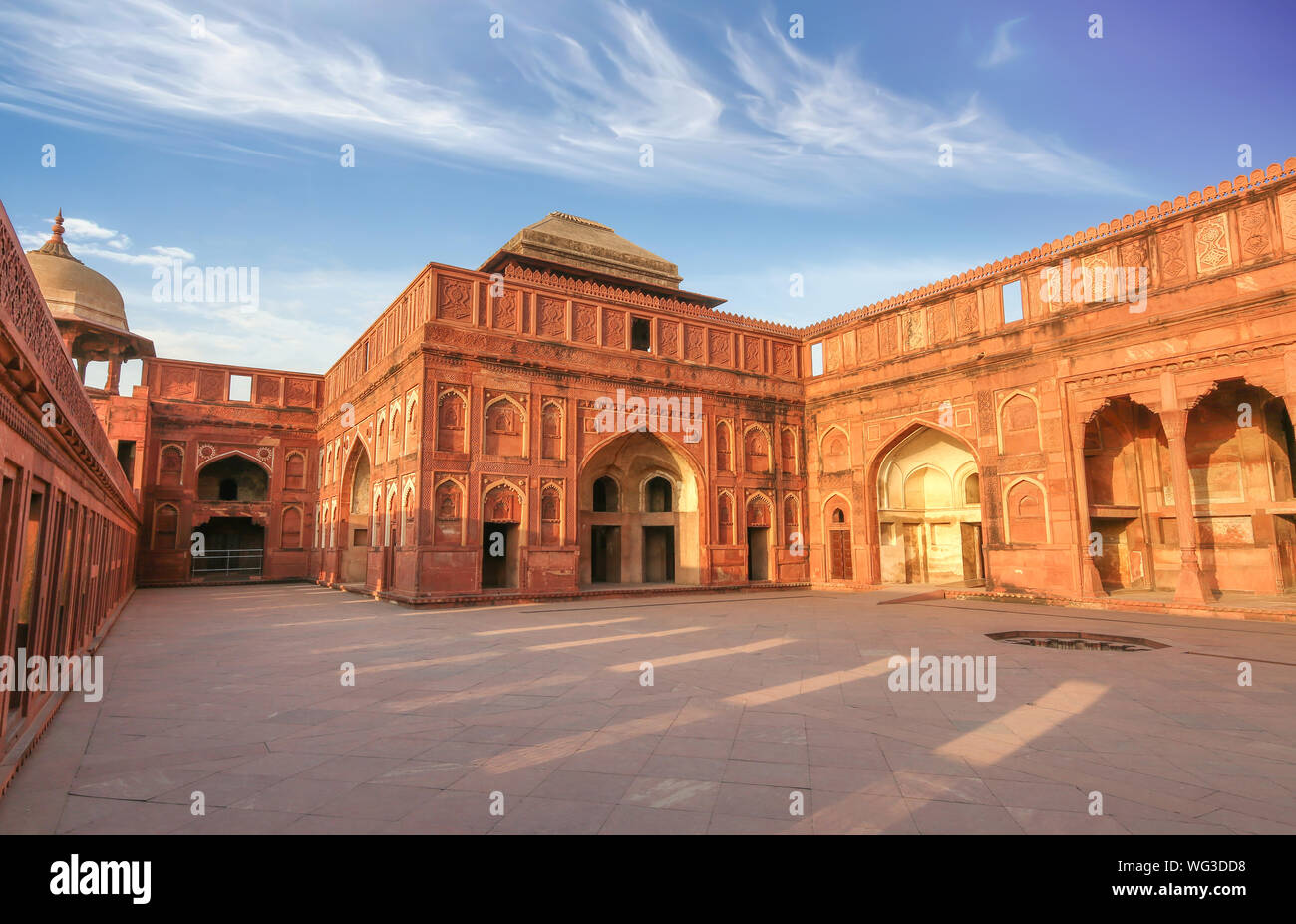 Agra Fort red sandstone medieval architecture fort with intricate ...