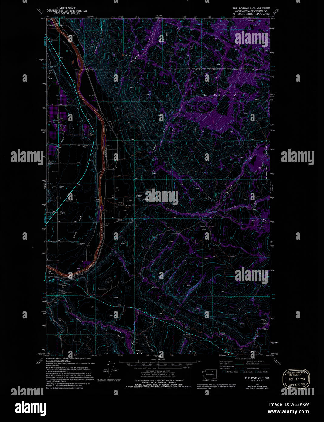 USGS Topo Map Washington State WA The Pothole 244255 1980 24000 ...